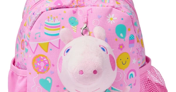 Smiggle - Peppa Pig Çıkarılabilir Oyuncaklı Kreş Okul Sırt Çantası